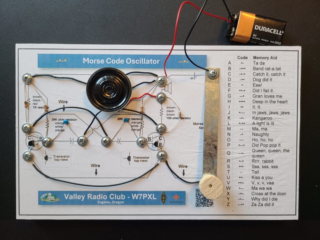 Morse Code Oscillator Kit Directions Valley Radio Club